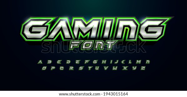 Gaming Font Video Game Logo Headline 库存矢量图（免版税）1943015164 | Shutterstock