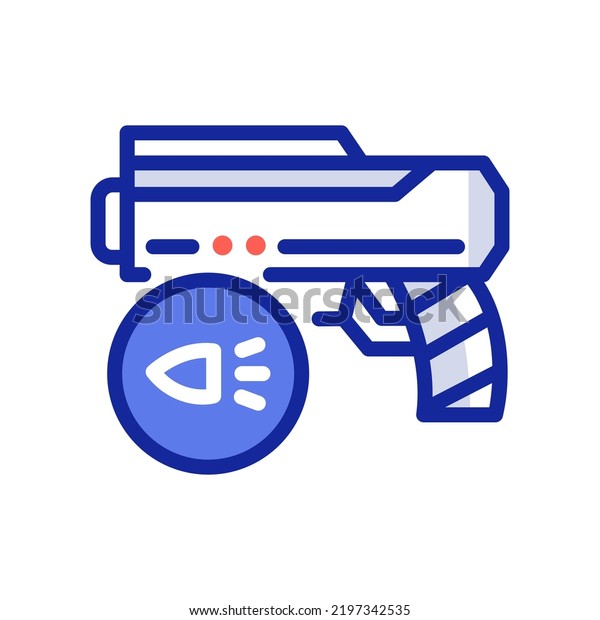 Gaming Gun Icon Illustration Editable Stroke Stock Vector (Royalty Free ...
