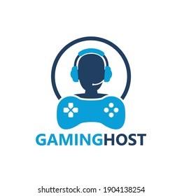 Gaming Host Logo Template Design Stock Vector (Royalty Free) 1904138254 ...