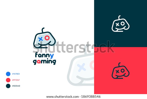 Gaming Logo Fun Style Smile Gamepad Stock Vector (Royalty Free ...