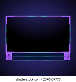 Gaming Purple Facecam Frames Overlays Live Stock Vector (Royalty Free ...
