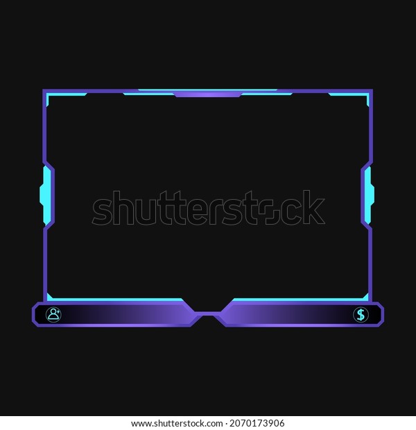 Gaming Purple Facecam Frames Overlays Live Stock Vector (Royalty Free ...