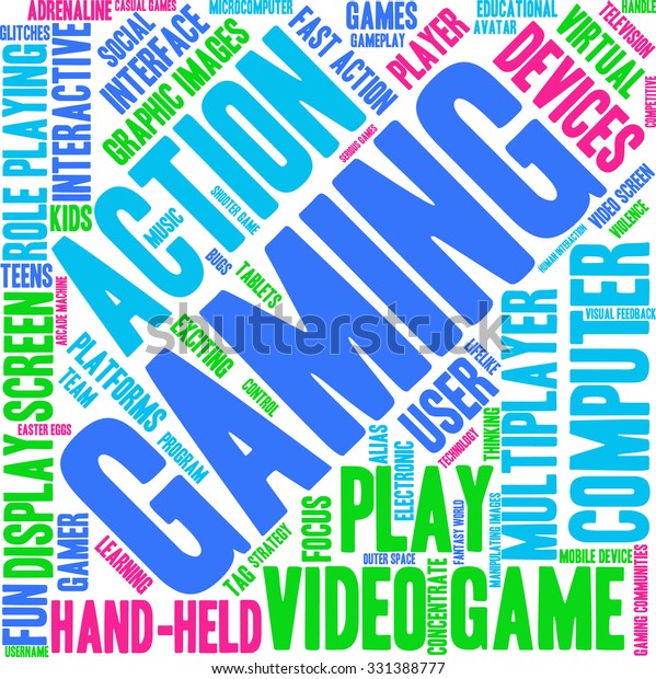 Gaming Word Cloud On White Background Stock Vector (Royalty Free ...