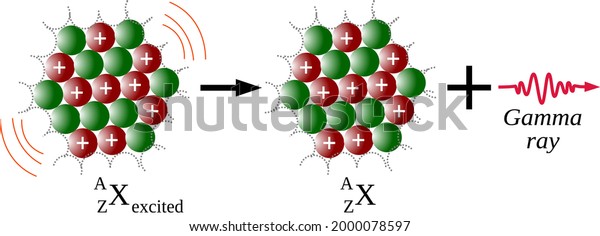 Gamma Decay Type Radioactive Decay Which Stock Vector (Royalty Free ...
