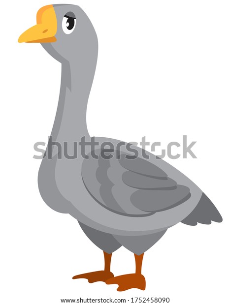 Gander Side View Farm Animal Cartoon Stock Vector (Royalty Free ...