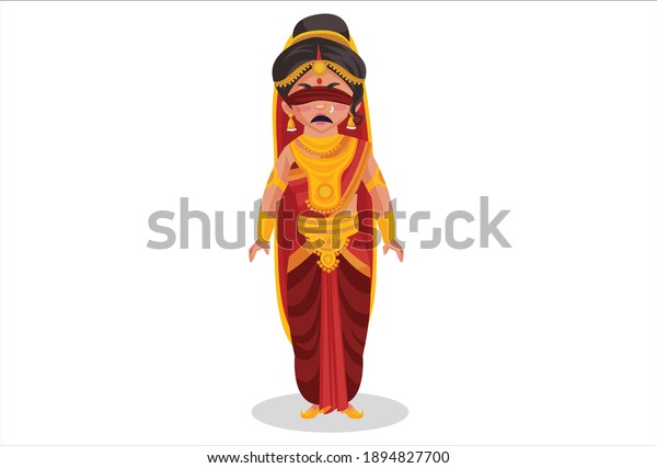 Gandhari Angry Vector Graphic Illustration Individually Stock Vector ...