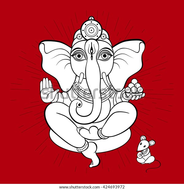 Ganesha Mouse Vector Hand Drawn Illustration Stock Vector (Royalty Free ...