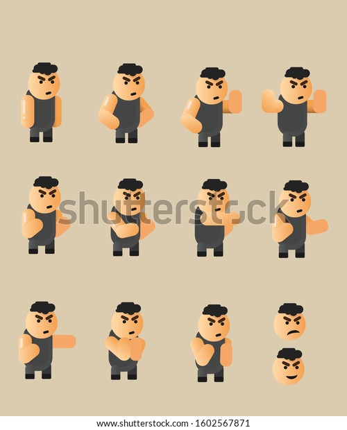 Gangster Character Animation Design Set Stock Vector (Royalty Free ...