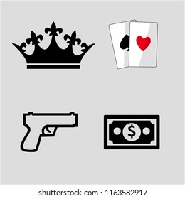 Gangster Icon Set Stock Vector (Royalty Free) 1163582917