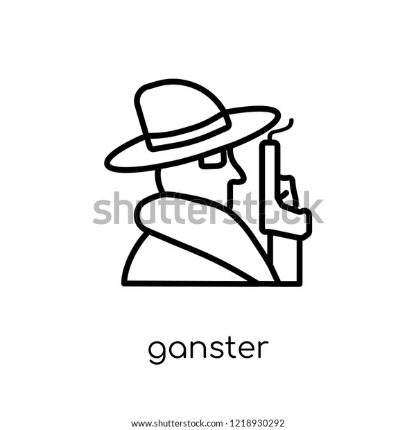 Ganster Icon Trendy Modern Flat Linear Stock Vector (Royalty Free ...
