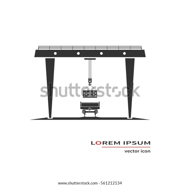Gantry Crane Icon Isolated On White Stock Vector (Royalty Free) 561212134