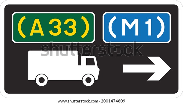 Gantry Mounted Signs On Roads Advance Stock Vector (Royalty Free ...