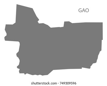 Gao Region Map Mali Grey Illustration: vector de stock (libre de ...