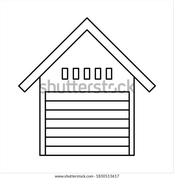 Garage Vector Garage Line Art Vector Stock Vector (Royalty Free ...