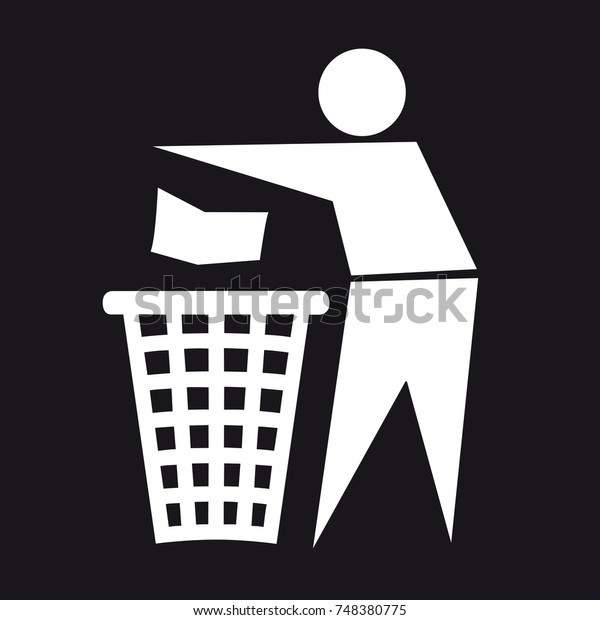 Garbage Bin Throw Away Icon Stock Vector (Royalty Free) 748380775