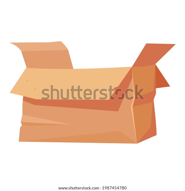 Garbage Carton Box Icon Cartoon Garbage Stock Vector (Royalty Free ...