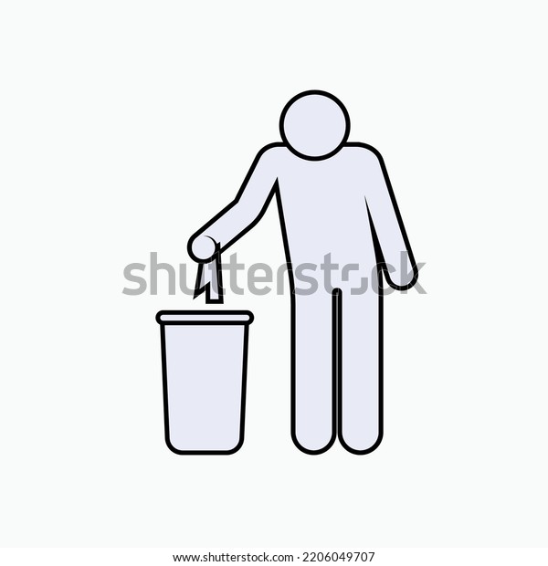Garbage Handling Icon Symbol Keeping Clean Stock Vector (Royalty Free ...