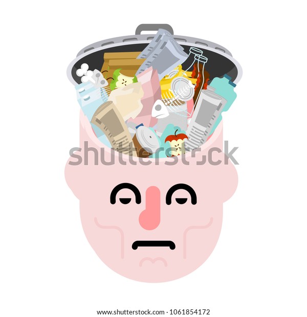 Garbage Head Rubbish Brain Open Head Stock Vector (Royalty Free ...