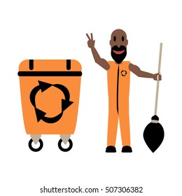 Garbage Man Dumpster Recycling Stock Vector (Royalty Free) 507306382 ...