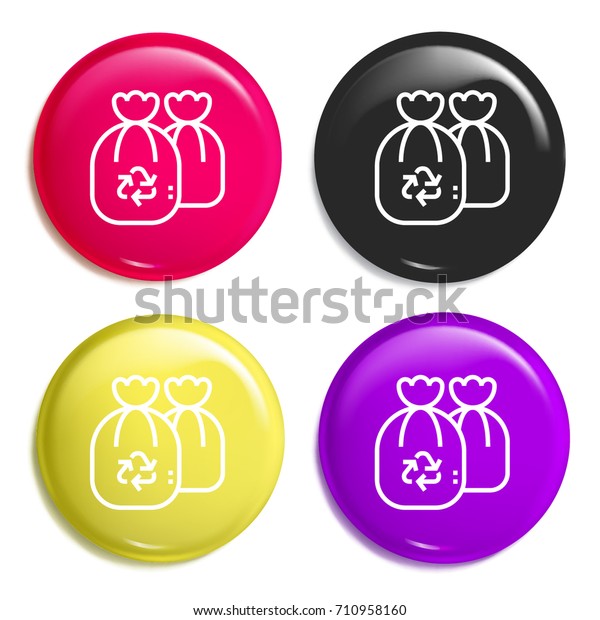 Garbage Multi Color Glossy Badge Icon Stock Vector (Royalty Free ...