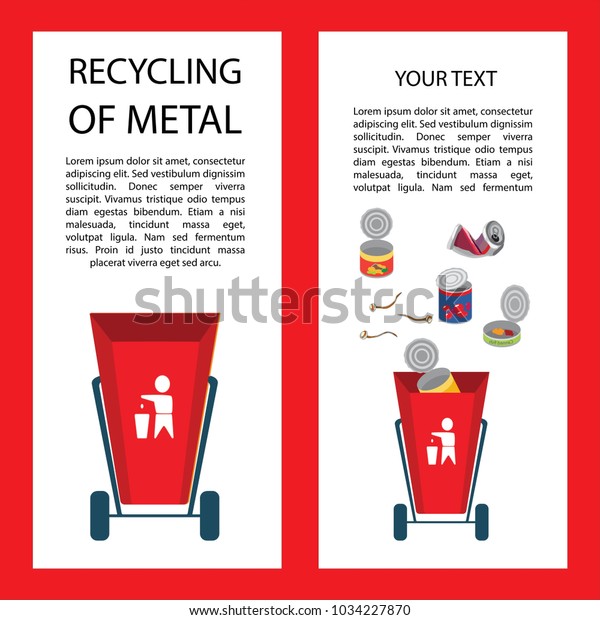 Garbage Recycling Poster Separation Garbage Red Stock Vector (Royalty ...