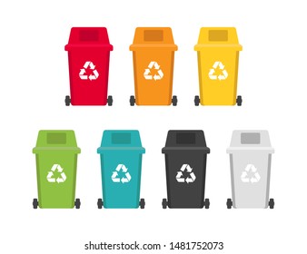 Garbage Vector Colored Isolated Containers Recycling Stock Vector ...