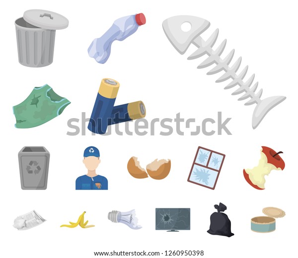Garbage Waste Cartoon Icons Set Collection Stock Vector (Royalty Free ...