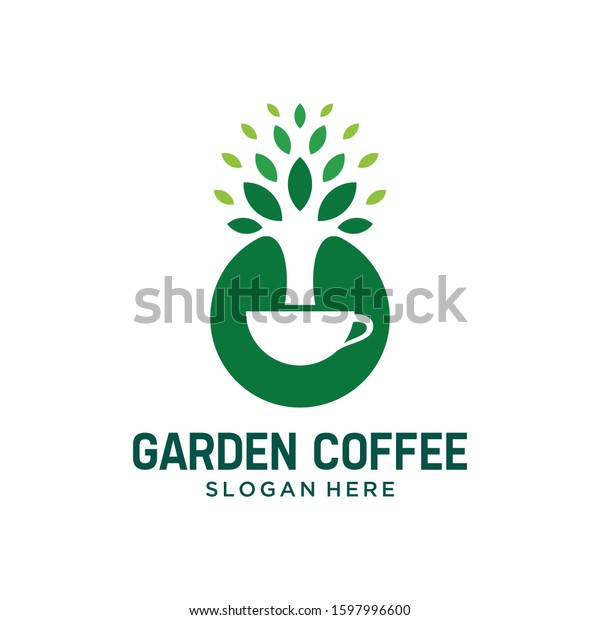 Garden Coffee Tree Logo Design Stock Vector (Royalty Free) 1597996600 ...