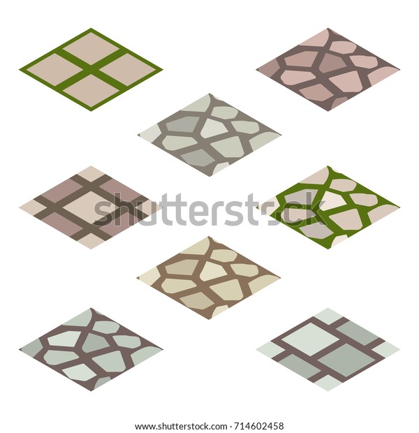 Garden Farm Isometric Tile Set Isolated Stock Vector (Royalty Free ...