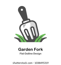 Garden Fork Flat Outline Icon Stock Vector (Royalty Free) 1038495319 ...