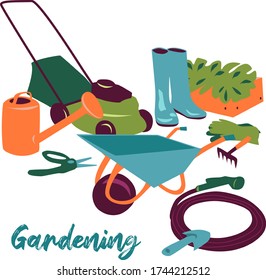 Garden Items Garden Vector Illustration Flat Stock Vector (Royalty Free ...