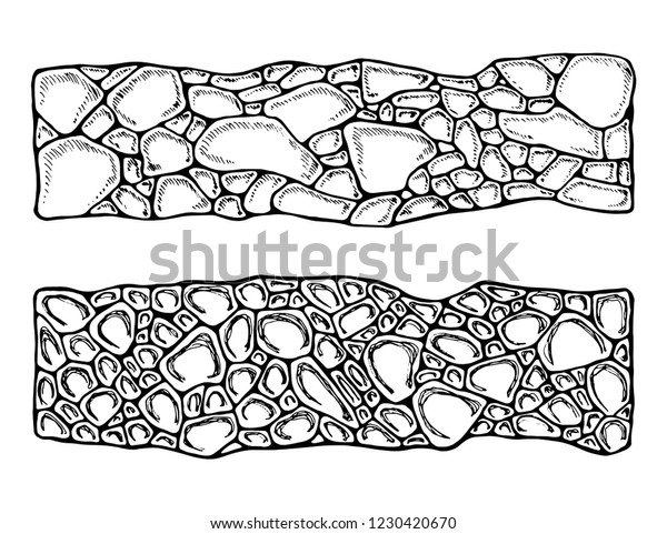 Garden Paths Stone Sketch Vector Isolated Stock Vector (Royalty Free ...