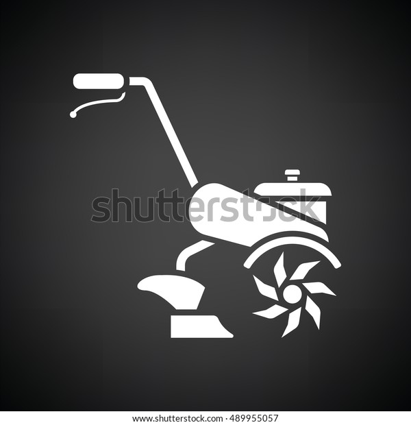 Garden Tiller Icon Black Background White Stock Vector (Royalty Free ...