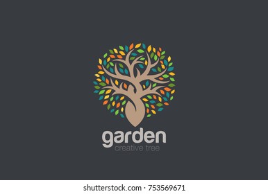 Garden Tree Abstract Logo Design Vector Stock Vector (Royalty Free ...