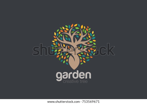 Garden Tree Abstract Logo Design Vector Stock Vector (Royalty Free ...