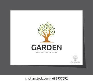 Garden Tree Logo Icon Vector Template Stock Vector (Royalty Free ...