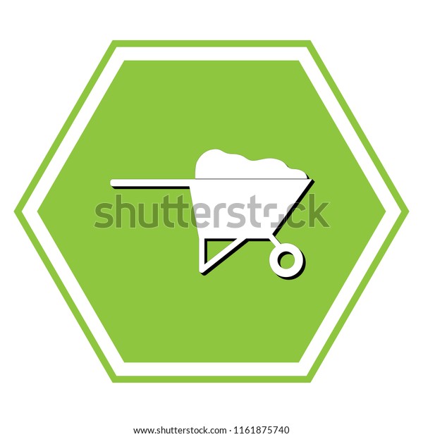 Garden Wheelbarrow Sign Illustration Vector White: เวกเตอร์สต็อก (ปลอด ...