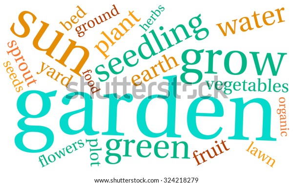 Garden Word Cloud On White Background Stock Vector (Royalty Free ...