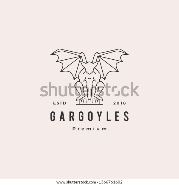 Gargoyles Gargoyle Logo Vector Outline Illustration Stock Vector ...