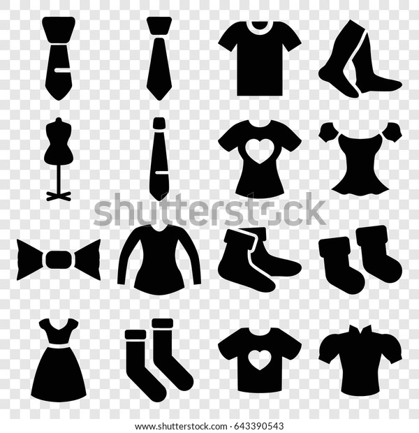 Garment Icons Set Set 16 Garment 스톡 벡터(로열티 프리) 643390543