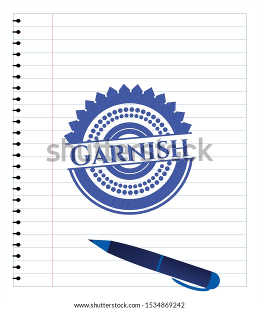 Garnish Emblem Draw Pen Effect Blue Stock Vector (Royalty Free ...