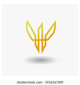 Garuda Bird Shape Outline Logo Template Stock Vector (Royalty Free ...