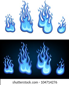 Gas Blue Flame Set Isolated On Stock Vector (Royalty Free) 104714276 ...