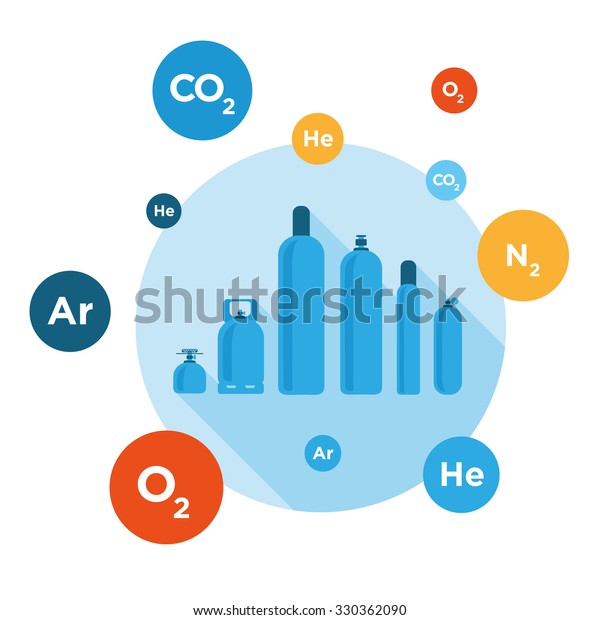Gas Bottles Vector Illustration Stock Vector (Royalty Free) 330362090 ...