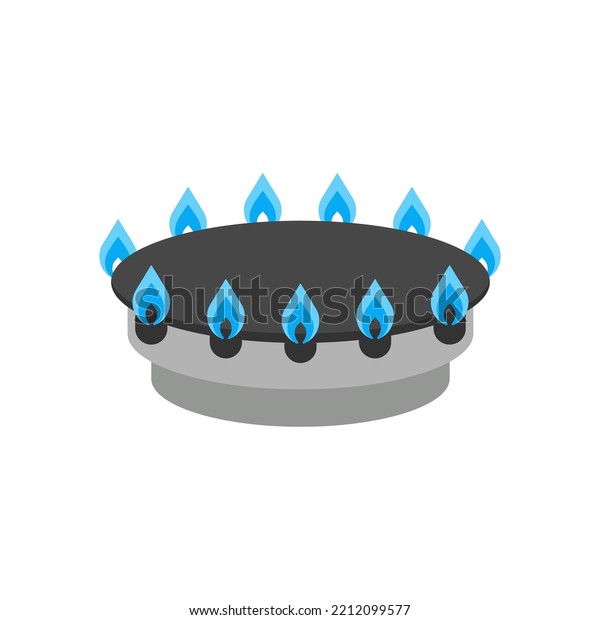 Gas Burner Fire Blue Flame Propane Stock Vector (Royalty Free ...