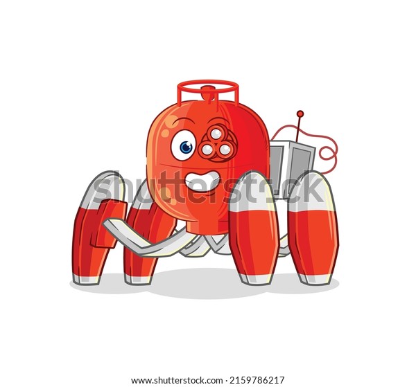 Gas Cylinder Future Robot Vector Cartoon Stok Vektör (Telifsiz ...