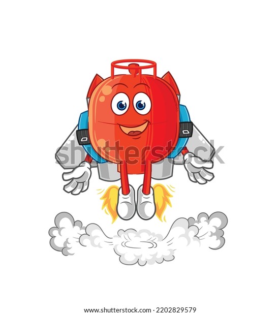 Gas Cylinder Jetpack Mascot Cartoon Vector Stock Vector (Royalty Free ...