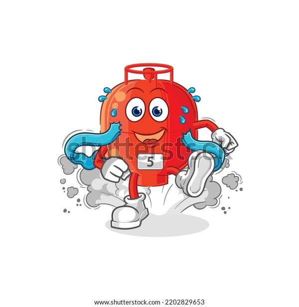 Gas Cylinder Runner Character Cartoon Mascot Stock Vector (Royalty Free ...