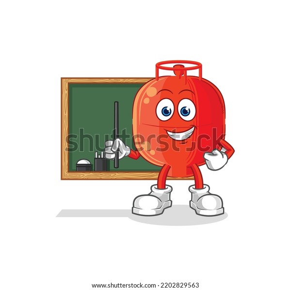 Gas Cylinder Teacher Vector Cartoon Character Stock Vector (Royalty ...