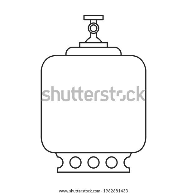 Gas Cylinder Vector Outline Icon Vector Stock Vector (Royalty Free ...